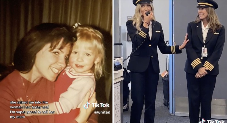 A mother and daughter co-pilot duo delivered an emotional speech at the ...