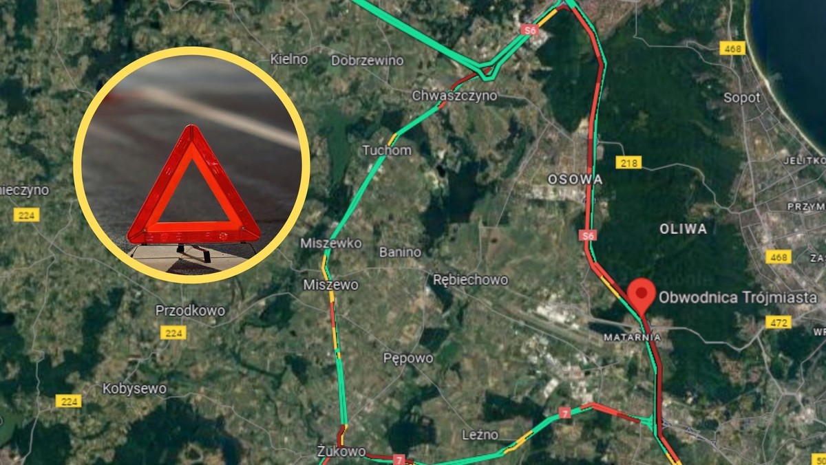 Wypadek na obwodnicy Trójmiasta. Kilkukilometrowy korek. - Wiadomości