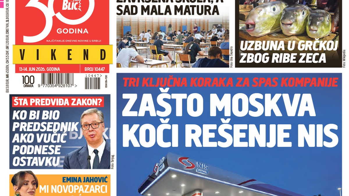Naslovna strana za 13.6. - Blic
