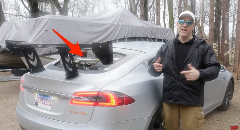 A YouTuber says he built a hybrid, diesel-powered Tesla with more than ...