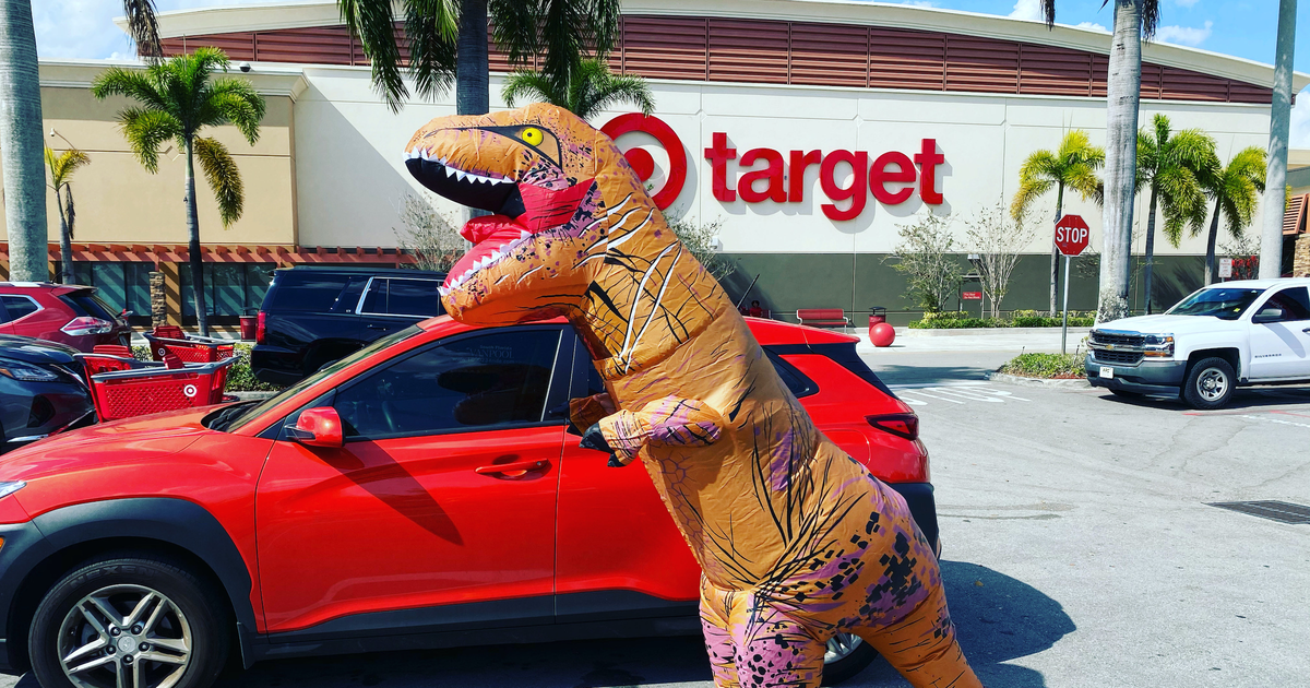 'There's a T-Rex in Walmart!' People are now wearing dinosaur suits to ...