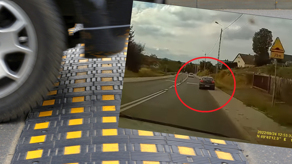 Tak omijał progi zwalniające na drodze. Słupki na środku go nie zatrzymały [WIDEO]