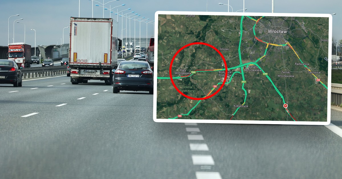 Trzy auta zderzyły się pod Wrocławiem. Korek na A4 ma sześć kilometrów - Wiadomości