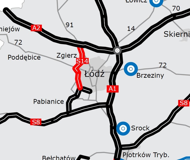 Łódź: Zachodnia obwodnica S14 z nowym odcinkiem