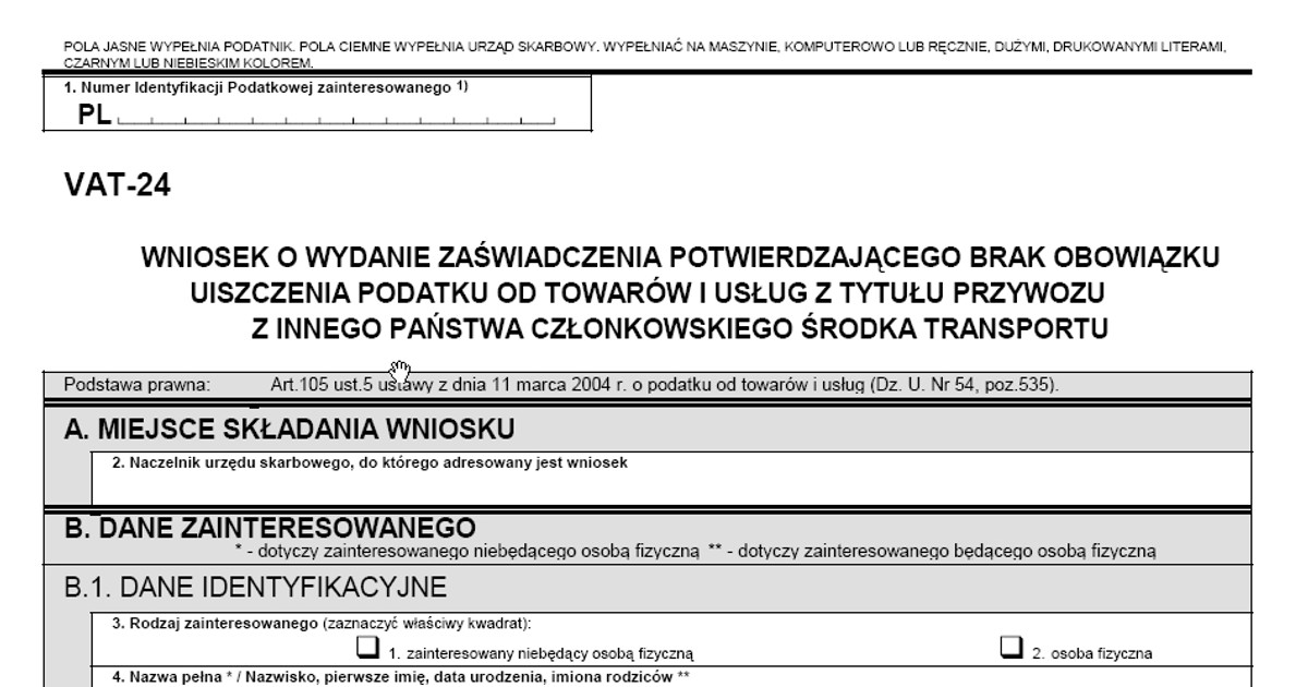 Formularz VAT-24