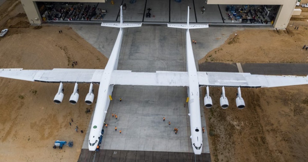 The world's biggest plane has wings longer than a football field. Take ...
