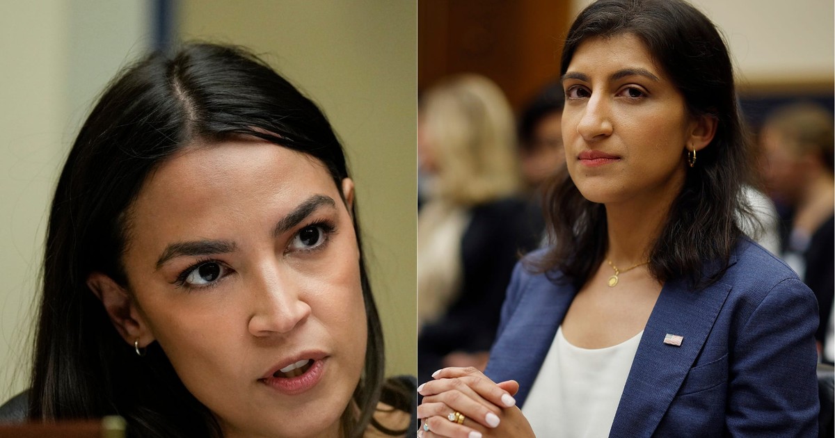 AOC promises an 'out-and-out brawl' if Harris removes FTC chair Lina ...
