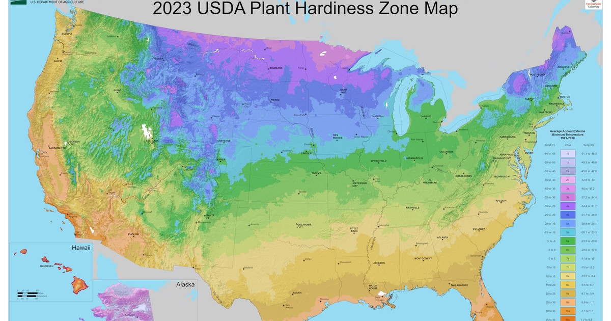 The USDA's new plant zone map shifts cities like Lansing and Omaha five ...