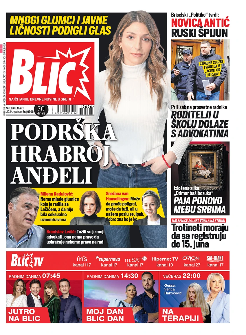 Naslovna strana za 6.3. - Blic