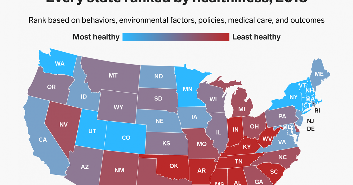 The 50 US states ranked from most to least healthy | Business Insider ...