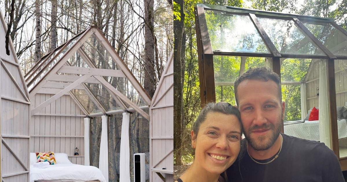 A couple's 80-square-foot tiny home on Airbnb is made almost entirely ...