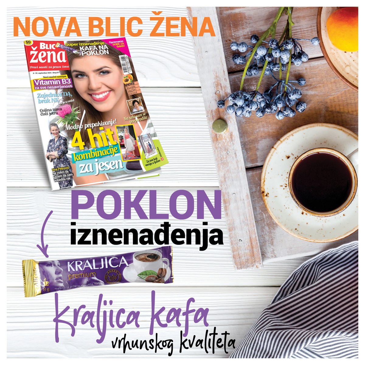 Nova BLIC ŽENA: Uz svaki primerak – POKLON KAFA vrhunskog kvaliteta ...