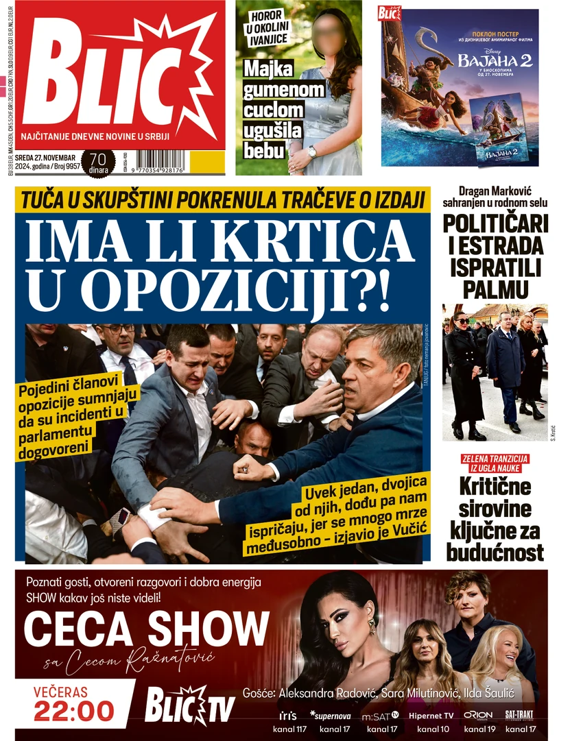 Naslovna strana za 27.11. - Blic