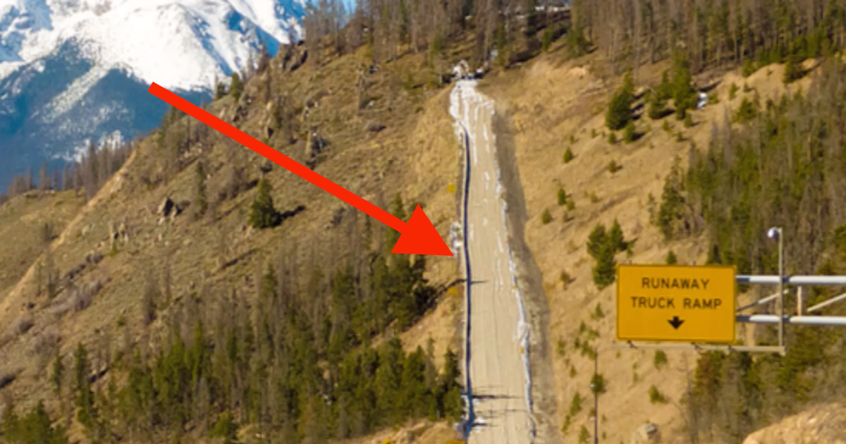 How truck escape ramps are used on steep roads to stop runaway vehicles ...