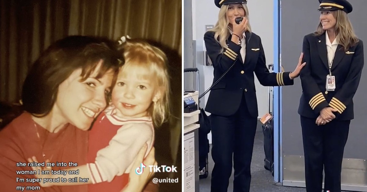 A mother and daughter co-pilot duo delivered an emotional speech at the ...