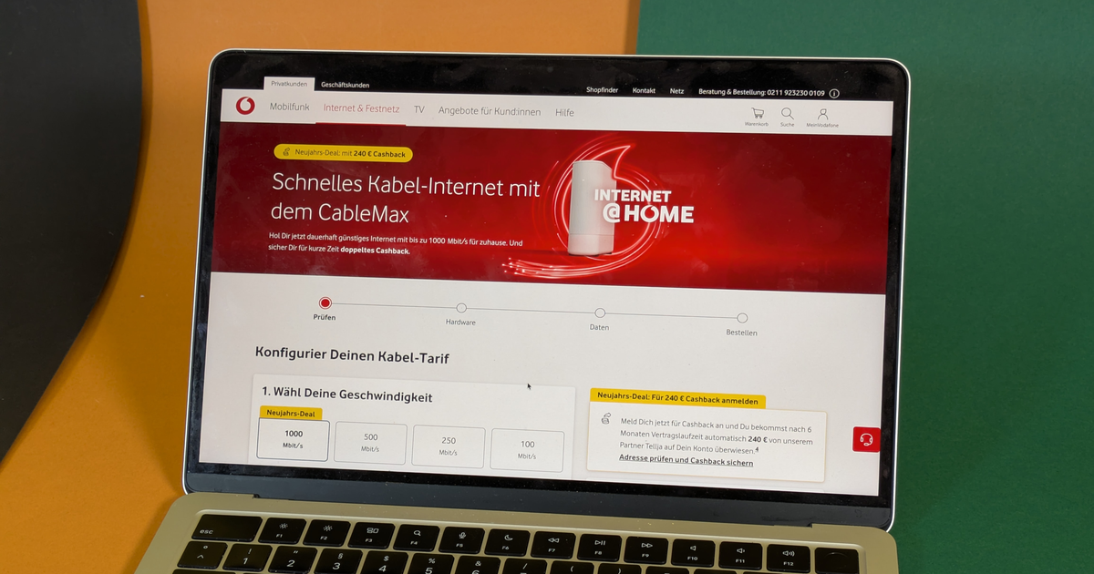 Vodafone Cable Max: Günstiger Gigabit-Internet-Tarif durch 240 Euro ...