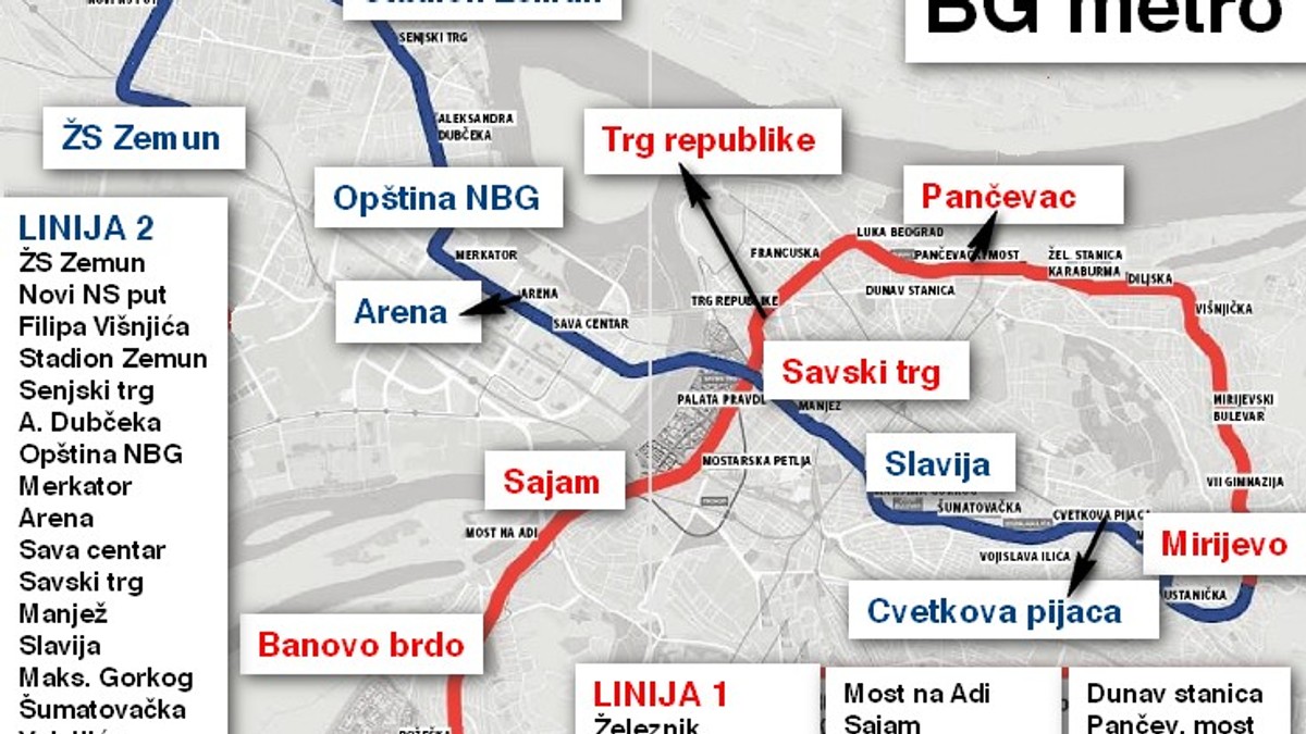 (MAPA) METRO ISPOD SAVE, PRVA VOŽNJA 2025. Otkrivamo vam trase prve dve ...
