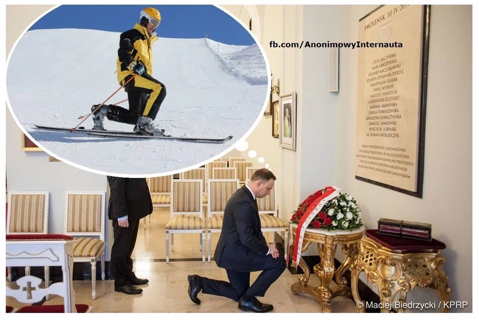 Andrzej Duda wybrał się na narty. Memy z udziałem prezydenta zalały ...