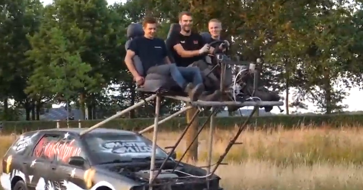 YouTuber Master Milo invented a car that he can drive from seats rigged ...