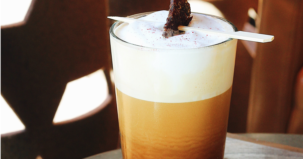 Starbucks is now serving a drink with a skewer of beef jerky on top ...