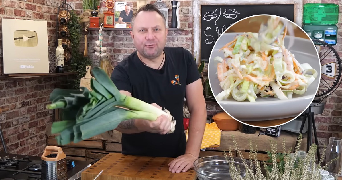 Tomasz Strzelczyk odmienił surówkę z pora. Nowy przepis z chrupiącym ...
