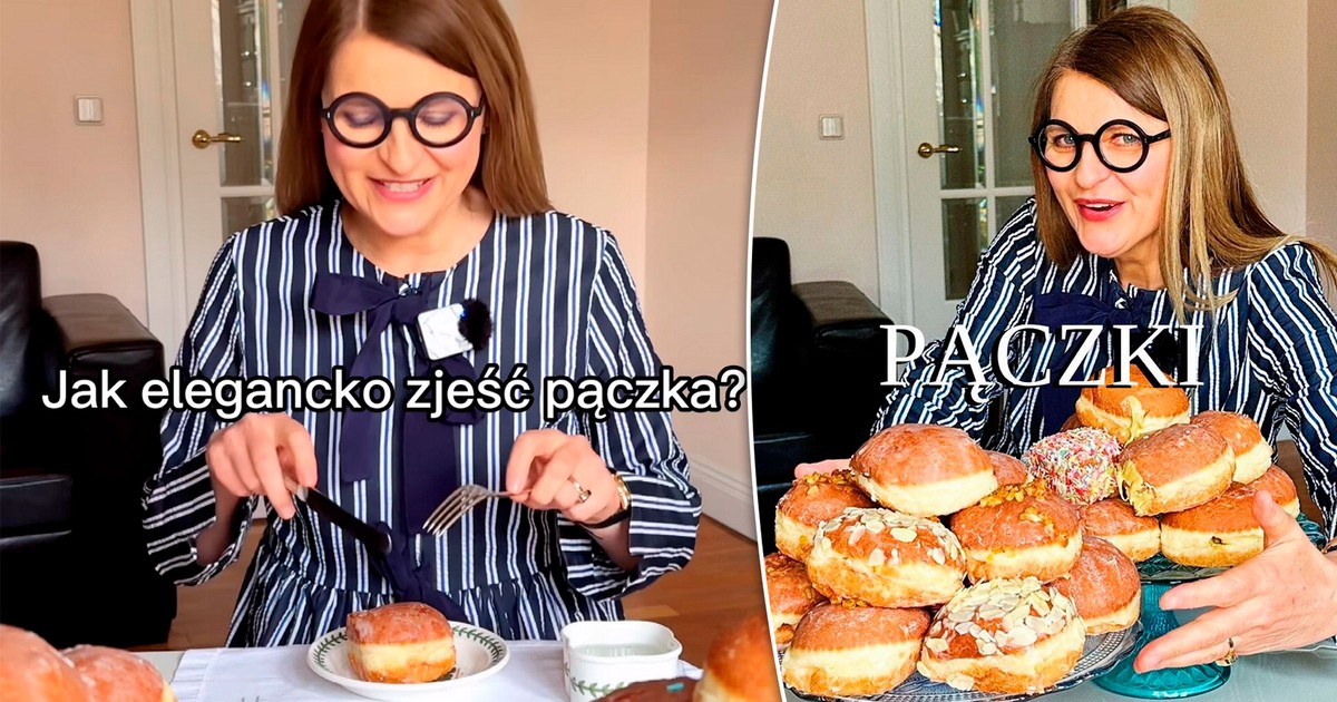 Irena Kamińska-Radomska pokazała, jak elegancko zjeść pączka