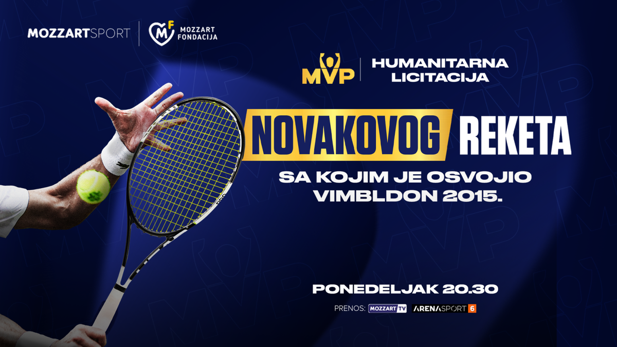 MVP HUMANOSTI - Aukcija Novakovog reketa na ceremoniji MVP by Mozzart ...