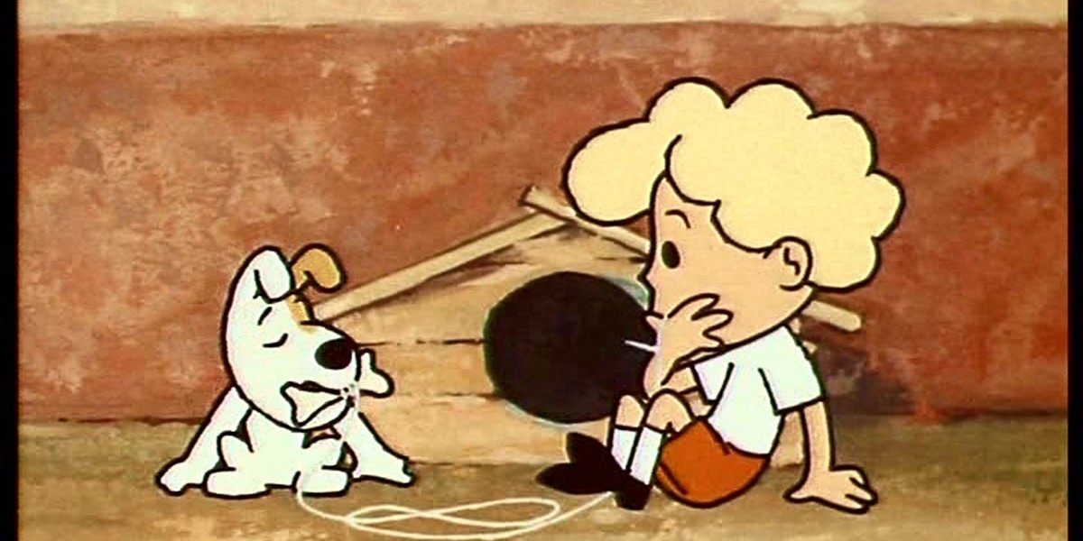 Piesek Reksio, bohater serialu rysunkowego, świętuje "pięćdziesiątkę ...