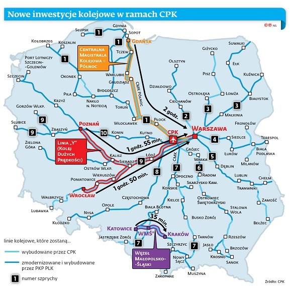 Pociągami szybciej i wygodniej. 10 szprych CPK, które zmienią Polskę ...