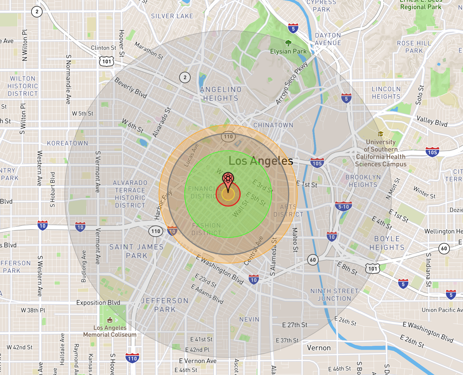A nuclear attack would most likely target 1 of 6 US cities. Simulated ...