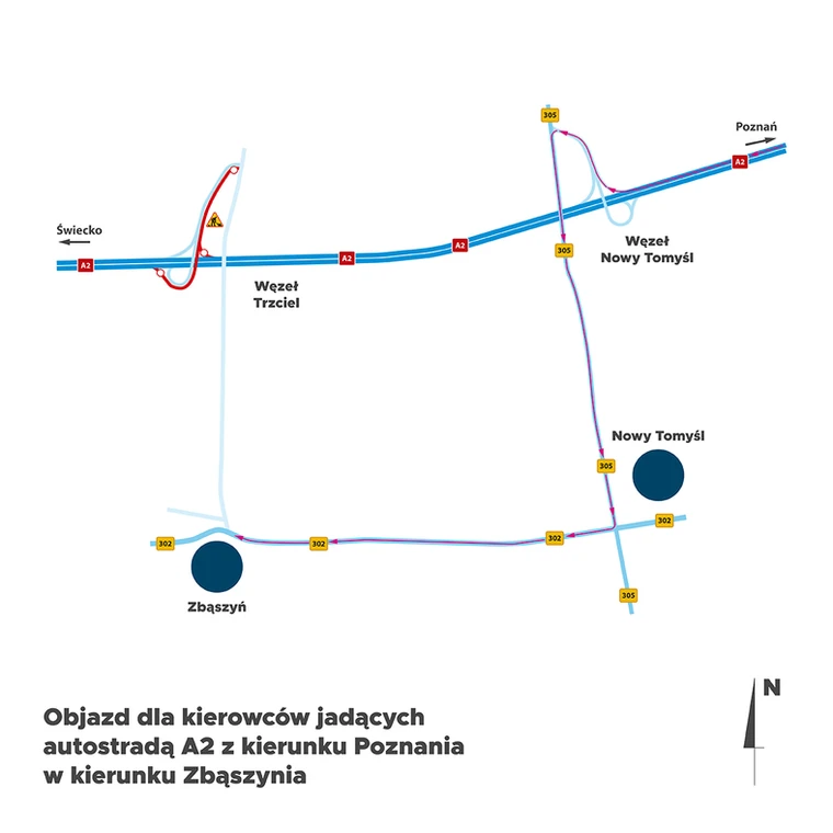 Ruszył remont na autostradzie A2. Przygotowano objazdy [MAPY]