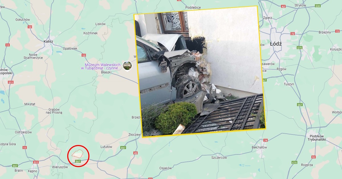 Wypadek koło Wieruszowa. Pijana kobieta wjechała w dom - Wiadomości