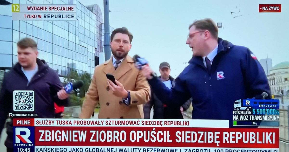 Gorąco przed siedzibą Republiki. Poszli za dziennikarzem TVN24 [WIDEO] - Wiadomości
