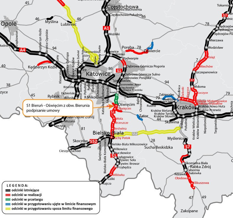 Droga S1 na Śląsku: w realizacji już 30 km, kolejne 10 km ma wykonawcę