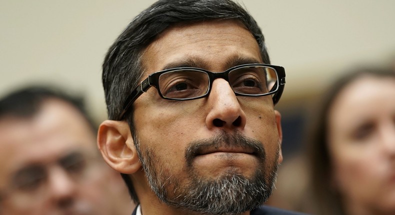 Employee confidence in Google CEO Sundar Pichai and his leadership team ...