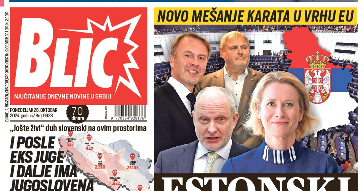 Naslovna strana za 28.10. - Blic