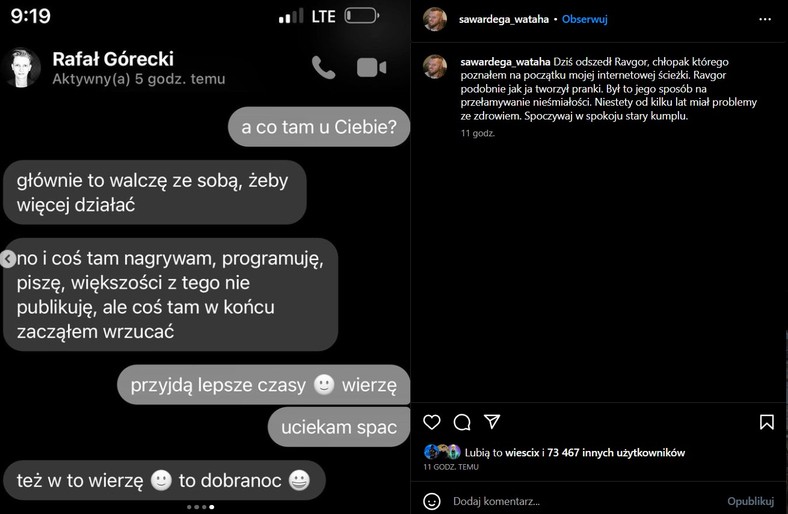 Sylwester Wardęga wspomina Ravgora. Pokazał ich prywatne wiadomości - Plejada.pl