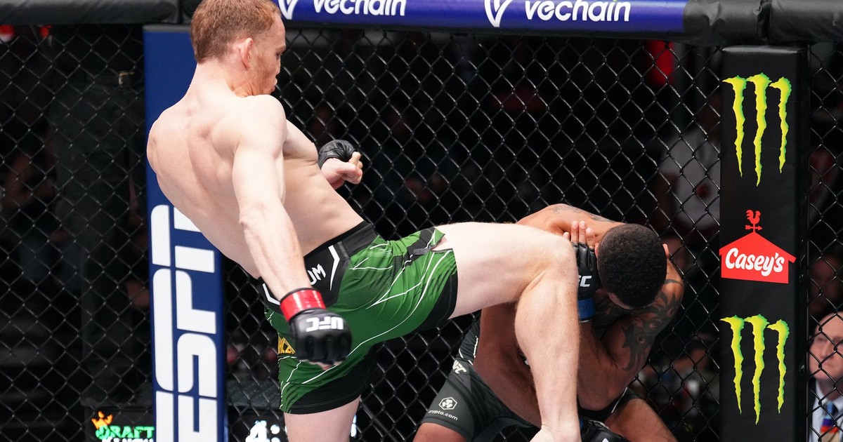 An up-and-coming fighter beat his UFC opponent to the floor with an ...