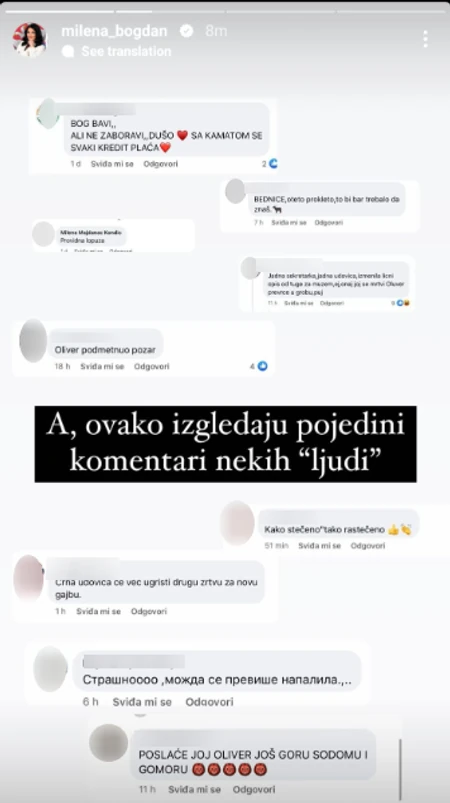 "Bednice, oteto je prokleto": Milena Popović objavila poruke koje je dobila - Blic