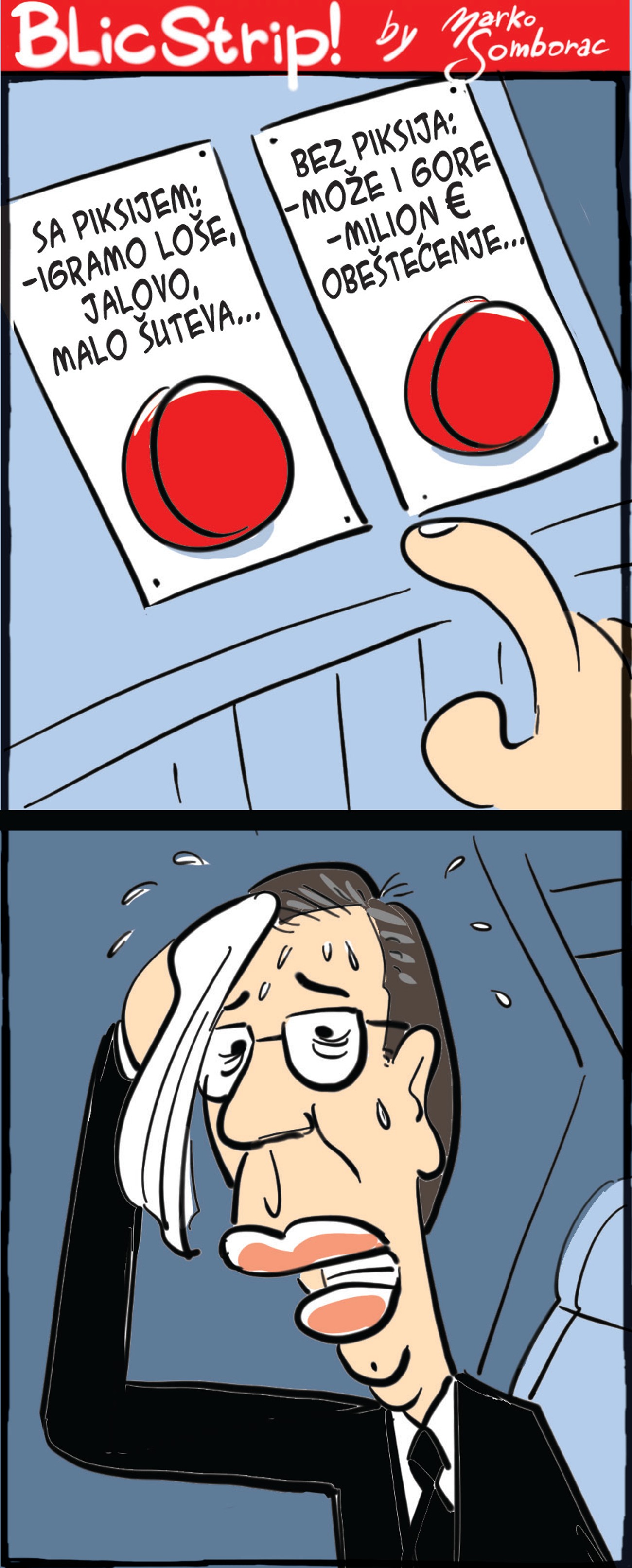 Blic strip, crta i piše: Marko Somborac - Blic