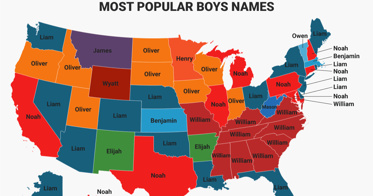 Here are the most popular baby names in every US state | Business ...