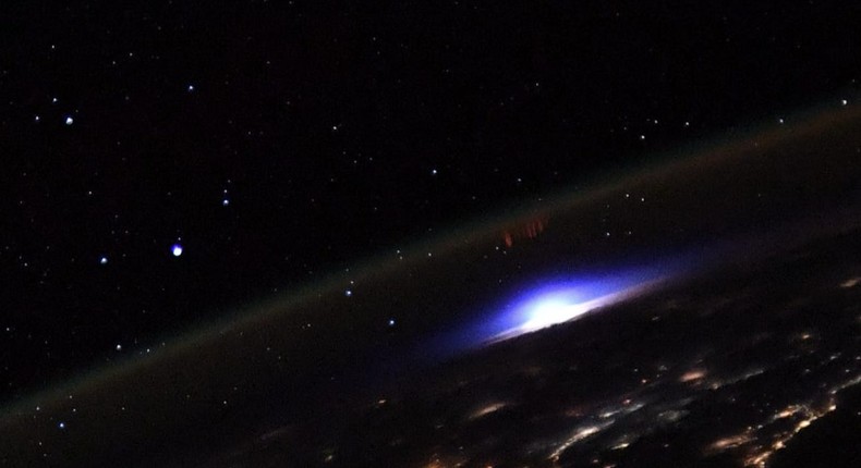 Astronaut's photo shows a rare 'sprite' in Earth's atmosphere caused by ...