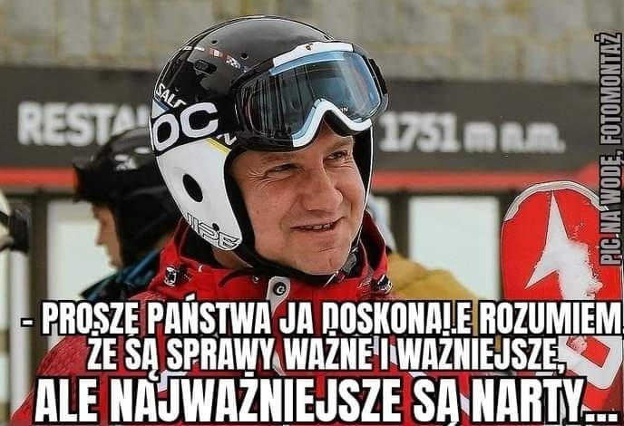 Andrzej Duda wybrał się na narty. Memy z udziałem prezydenta zalały ...