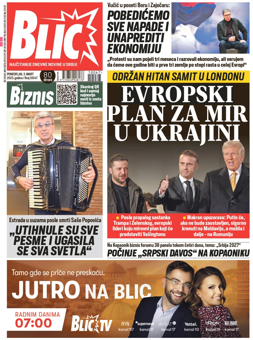 Naslovna strana za 3.3. - Blic
