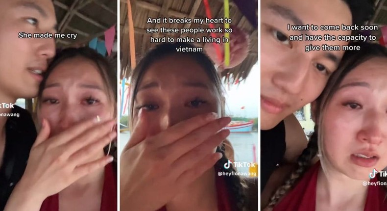 A TikToker traveling in Vietnam shared a video of herself crying over a local who rowed their ...
