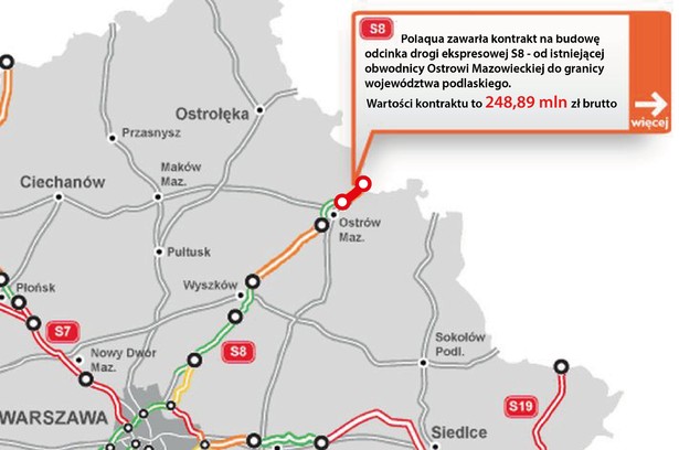 Wydłużanie mazowieckiej S8. Kolejny odcinek za 250 mln zł [MAPA ...