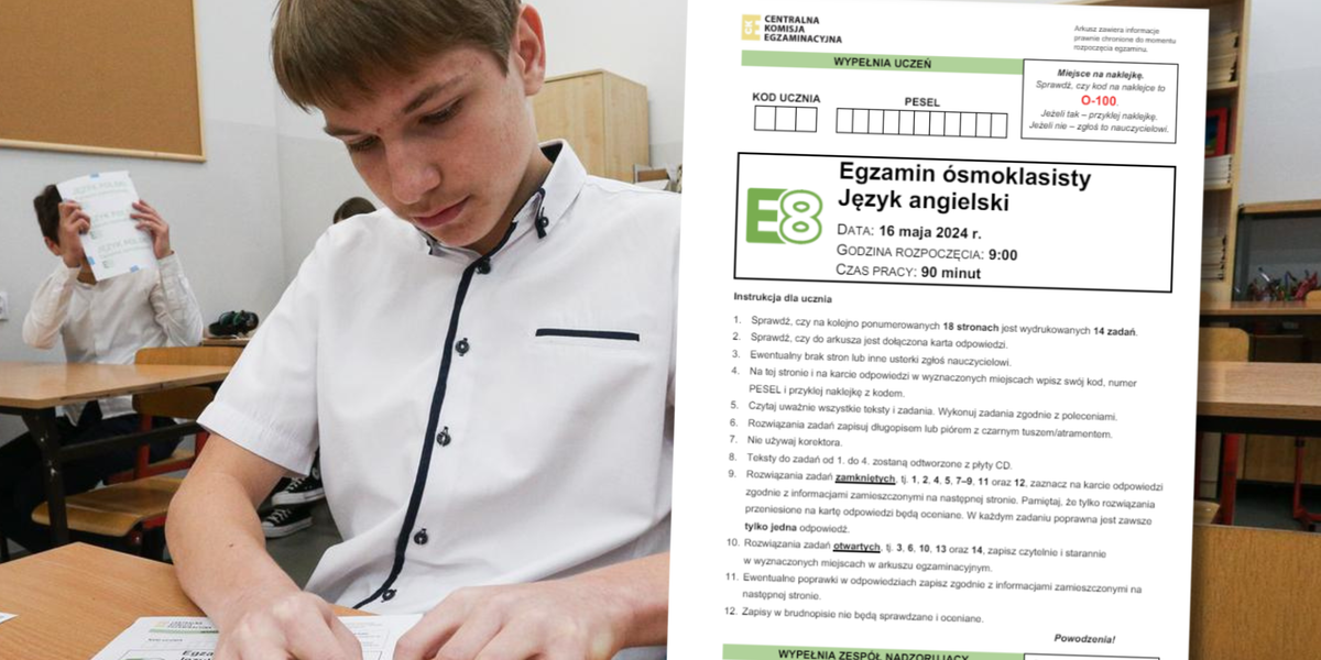 Egzamin ósmoklasisty 2024: język angielski. Mamy odpowiedzi do arkusza - Wiadomości