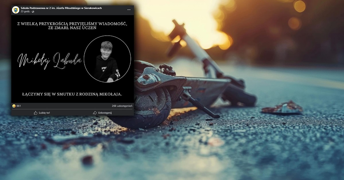 Sierakowice. Tragiczny wypadek na hulajnodze. Szkoła żegna 13-letniego Mikołaja