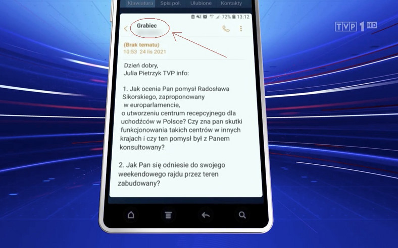 "Wiadomości" TVP. Widzowie zobaczyli na ekranie numer telefonu polityka PO - Wiadomości