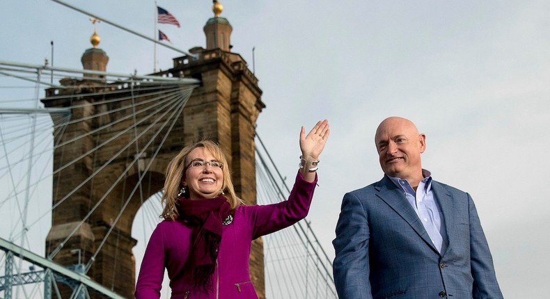 NASA astronaut Mark Kelly, whose wife Gabby Giffords was shot in the ...